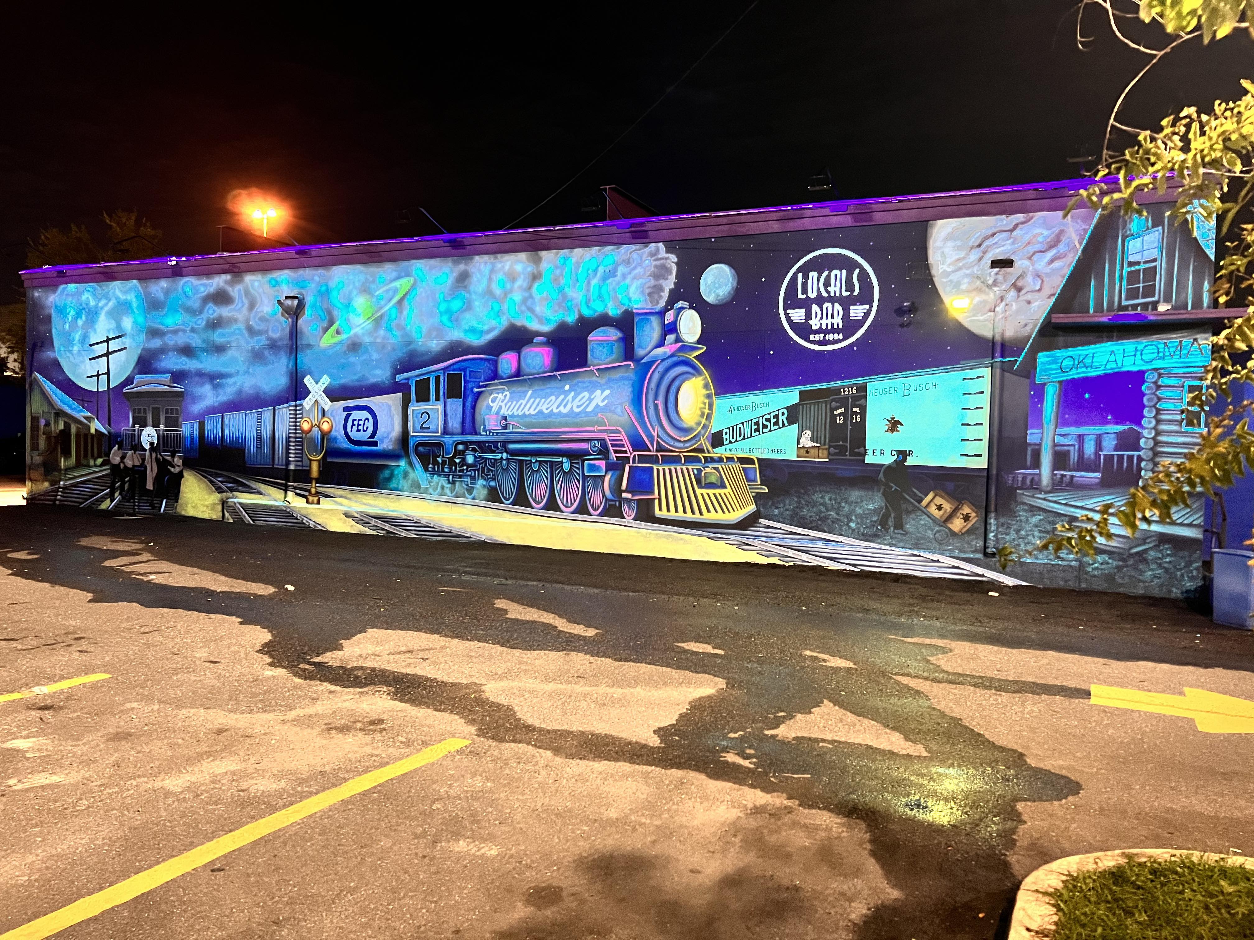 Glowing Budweiser Train Mural - Glow Project Blog | AGT™ | Ambient Glow ...