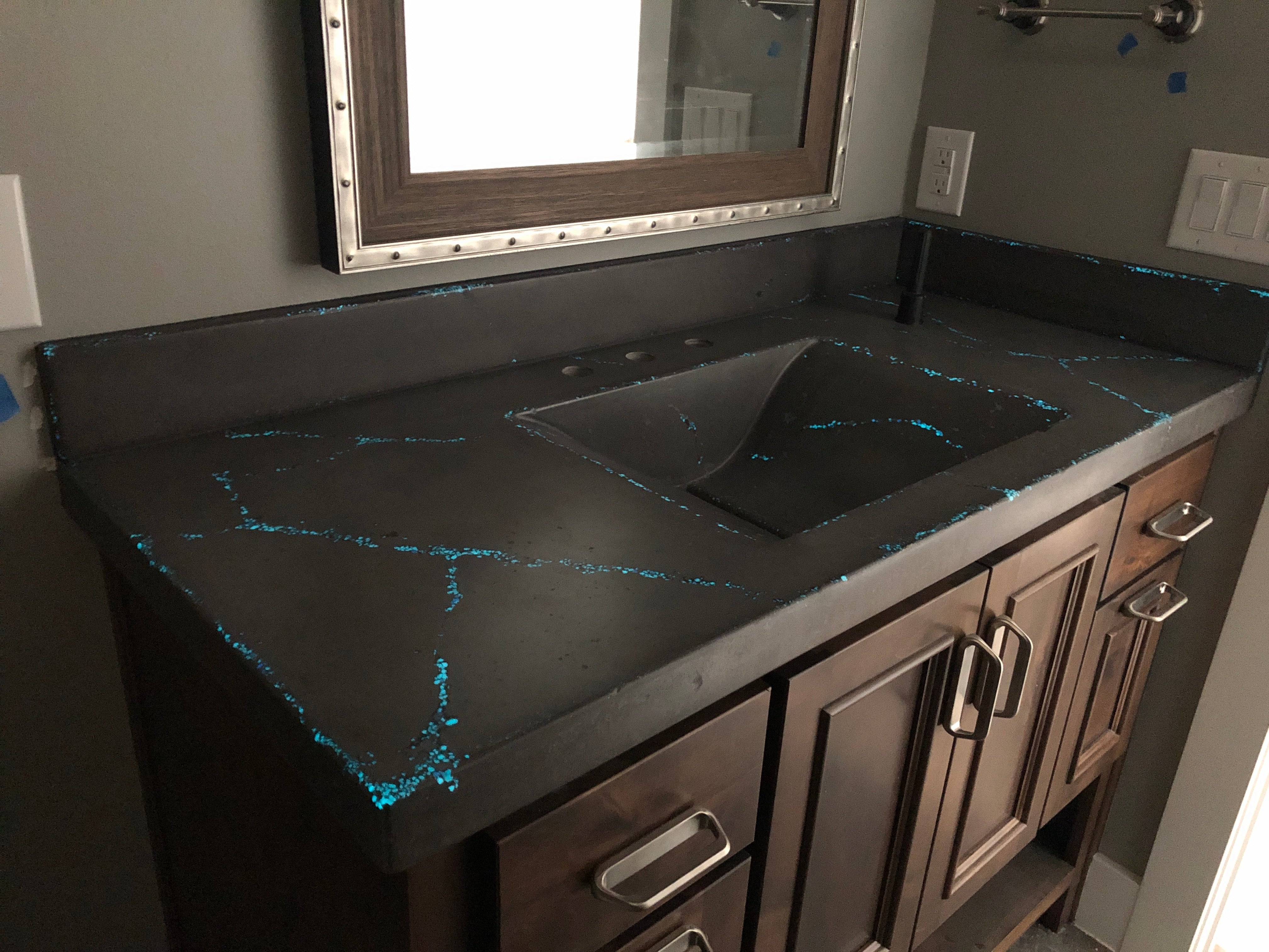 Glowing Concrete Wave Sink – Ambient Glow Technology
