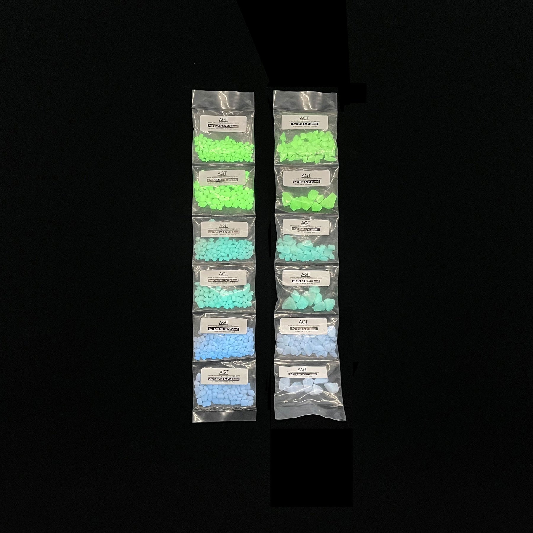 Ultra Grade Glow Stone + Glowing Mini Pebble Sample Strip | Ambient ...